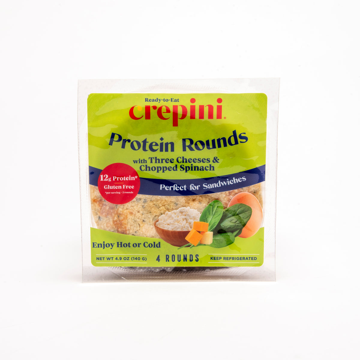 Three Cheese & Spinach Protein Rounds – Crepini Foods LLC