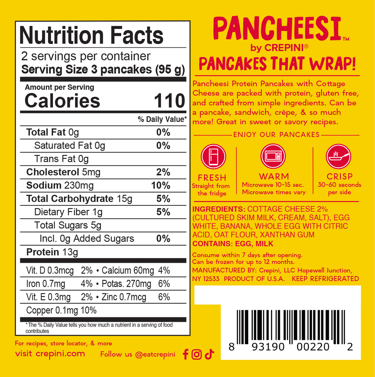 Pancheesi™ by Crepini® Banana Protein Pancakes