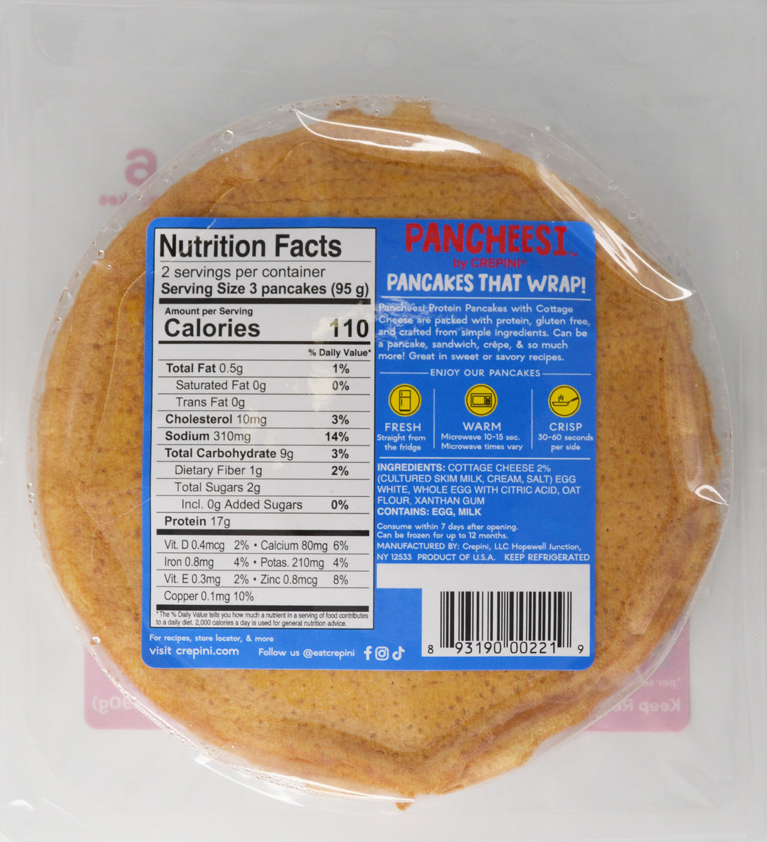 Pancheesi™ by Crepini® Protein Pancakes with Cottage Cheese